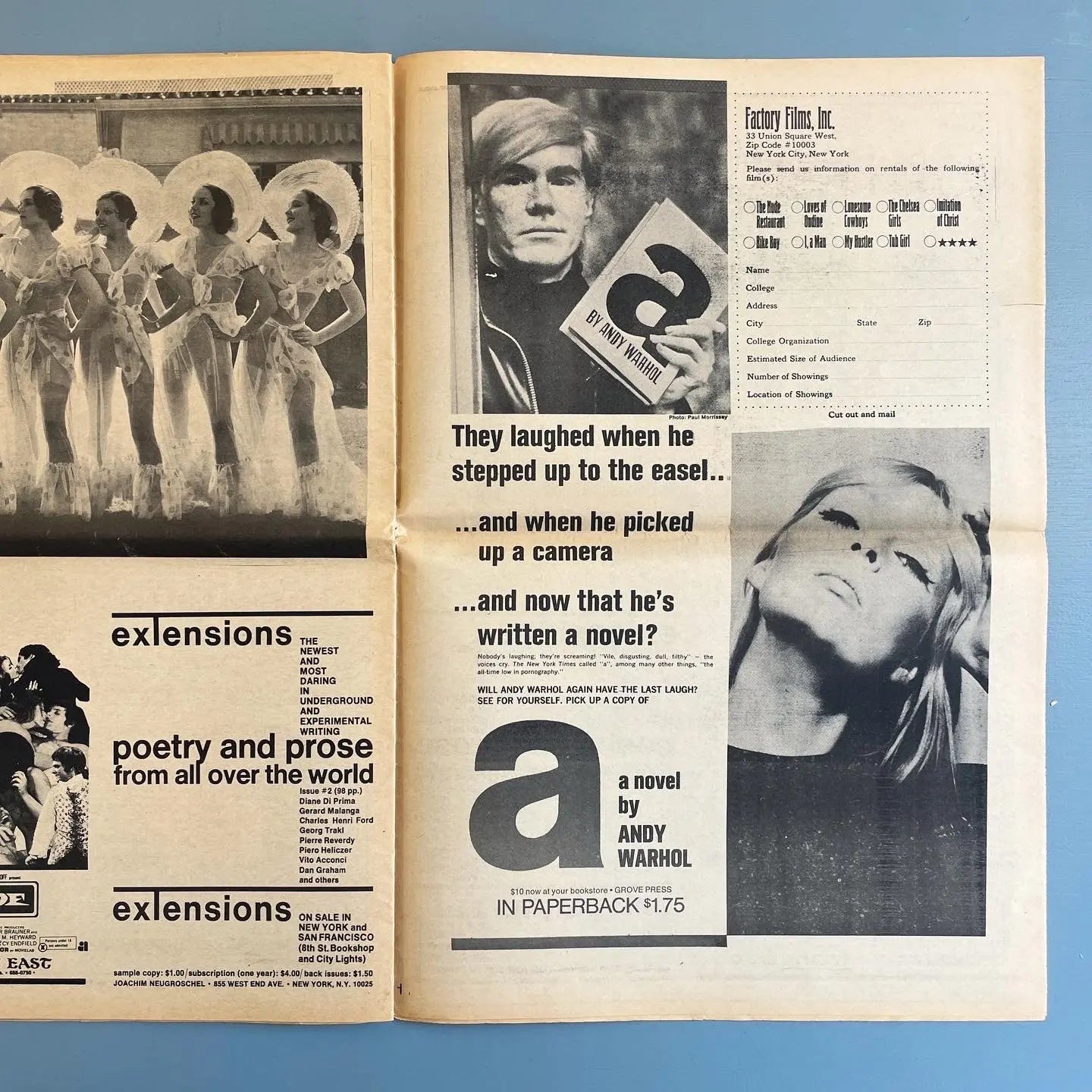 Andy Warhol - Interview Magazine Vol1 No2 - Poetry On Films, Inc 1969 ...