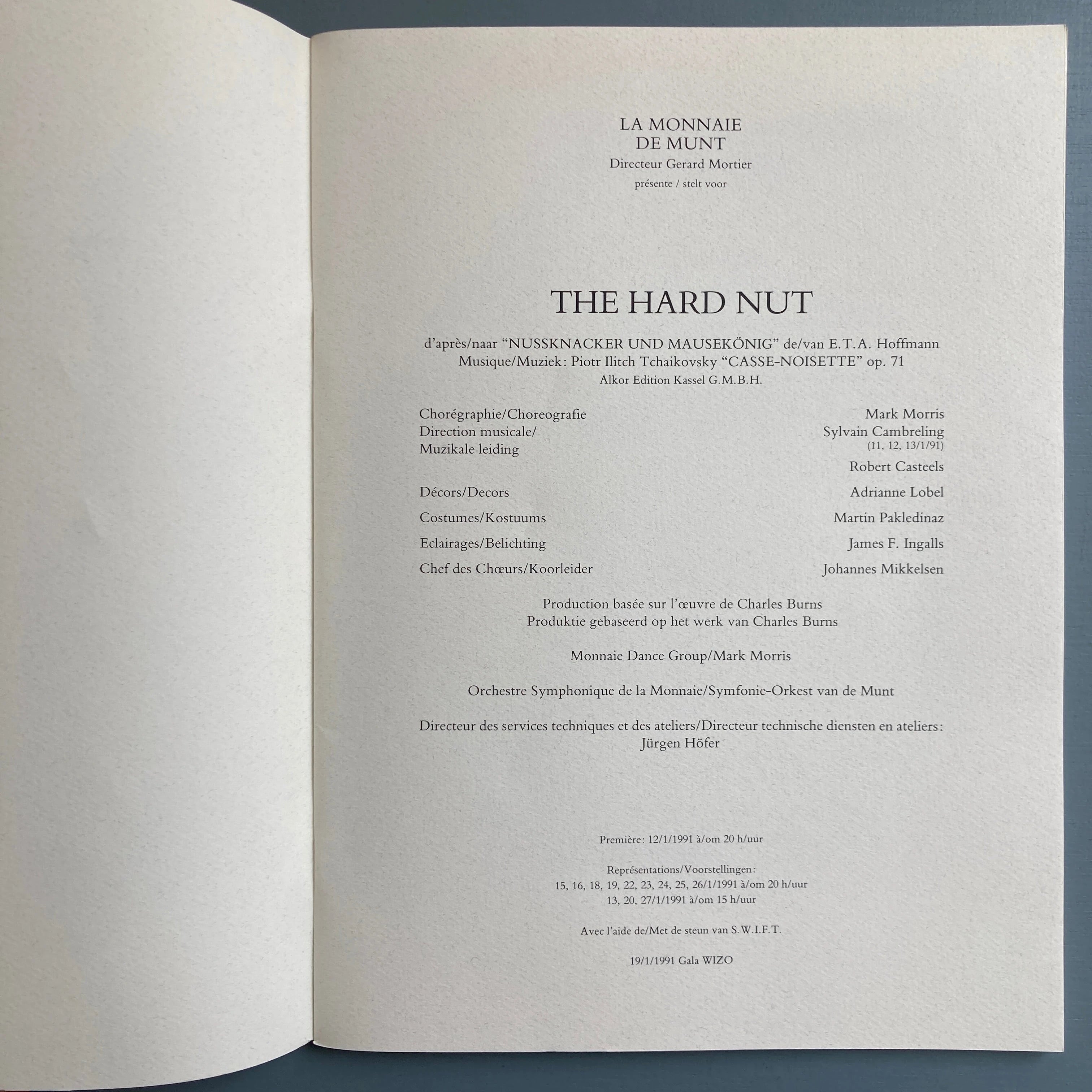 Mark Morris - Program for "The Hard Nut" - Théâtre - Saint-Martin Bookshop