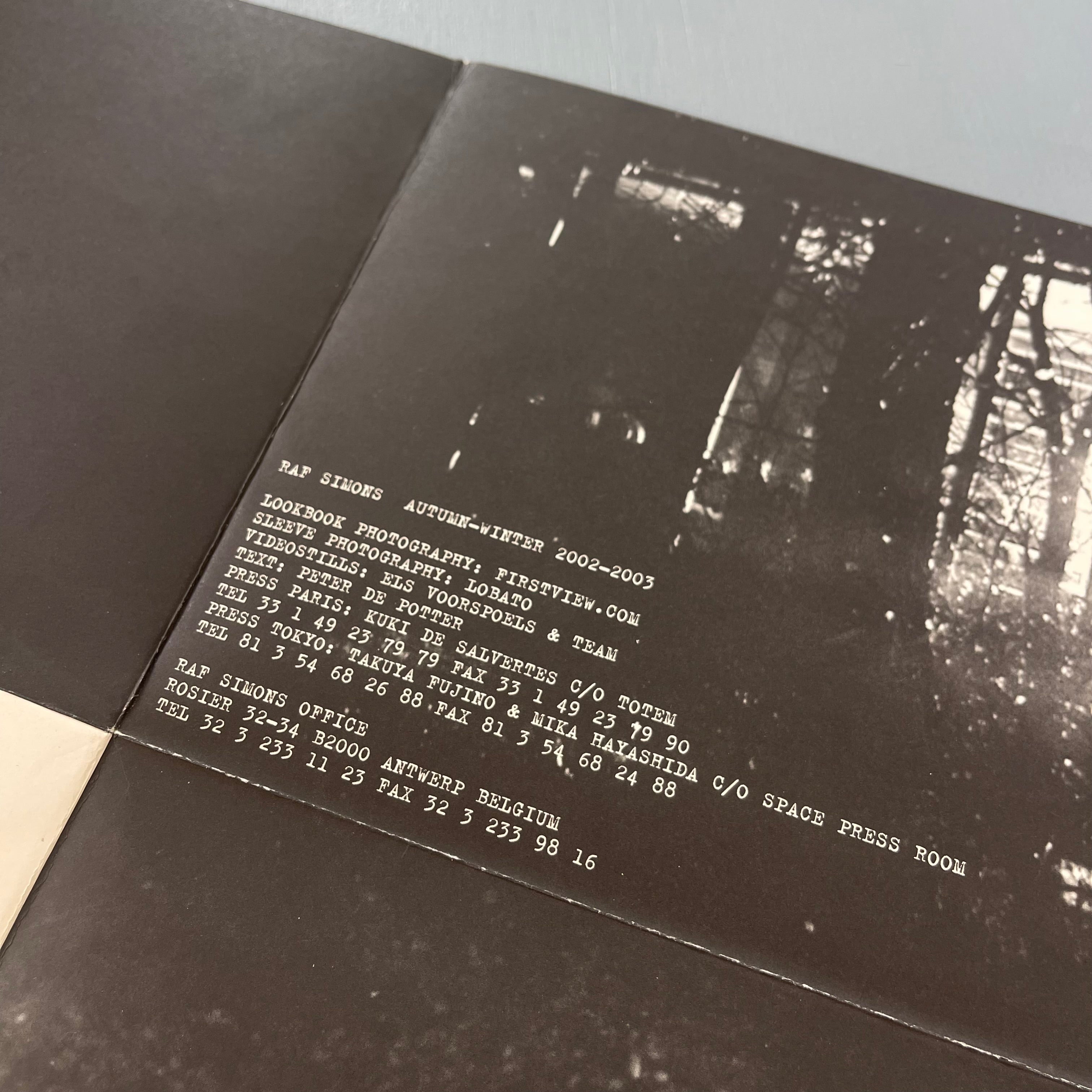 Raf Simons - Virginia Creeper lookbook - Autumns/Winter 2002-2003 ...