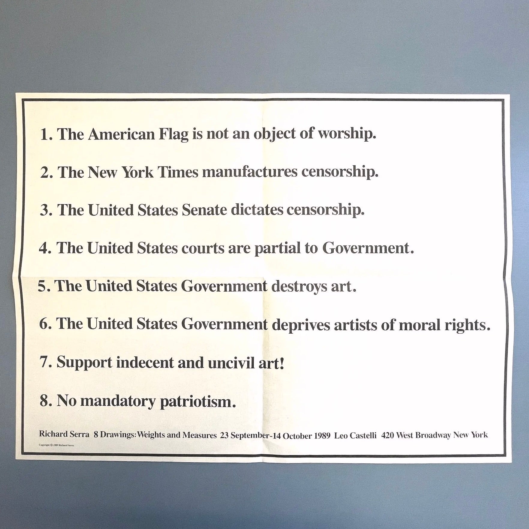 Richard Serra - 8 drawings: Weights and Measures poster - Leo Castelli ...